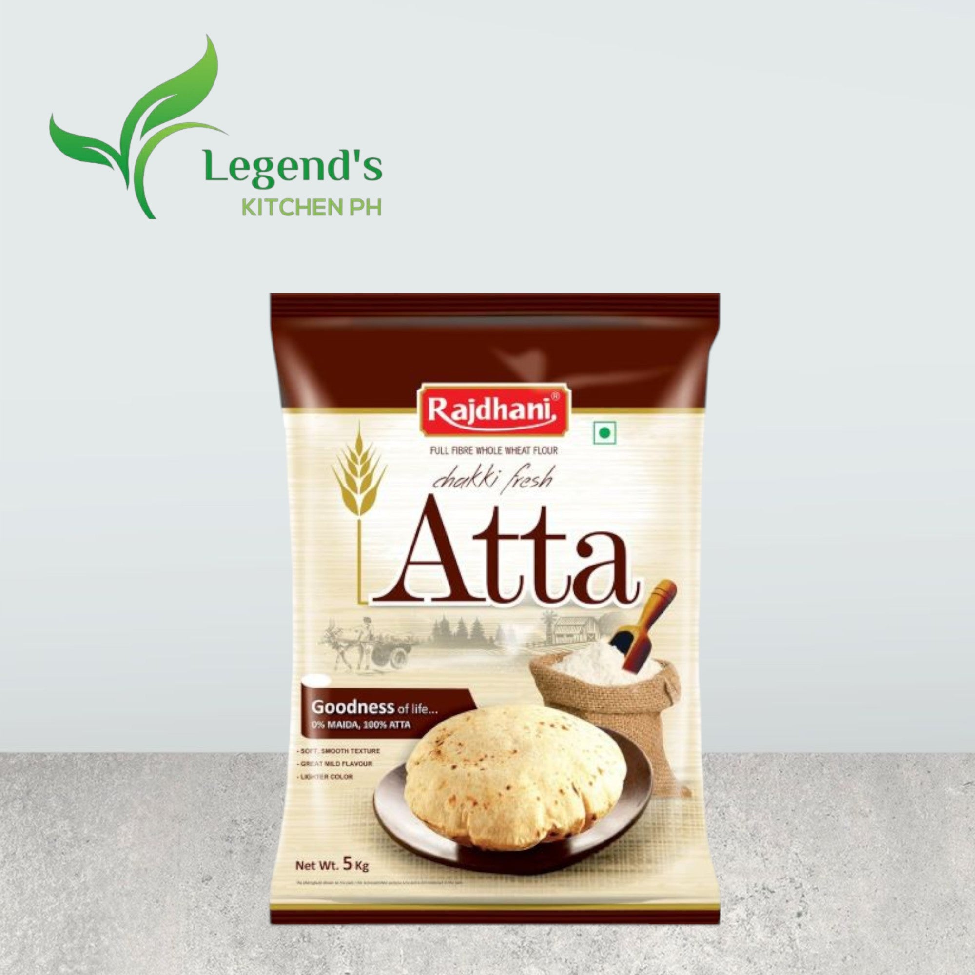 Rajdhani Chakki Fresh Whole Wheat Atta (5kg) – Legend's Kitchen Ph